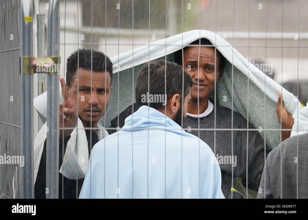 Men thought to be a migrants at the Manston immigration short-term ...