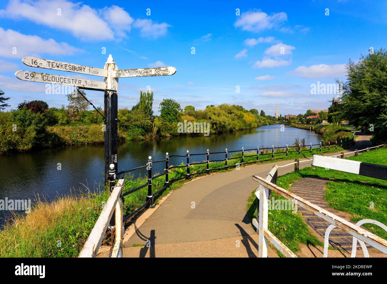 An historic river signpost at the entrance to Diglis Locks and ...