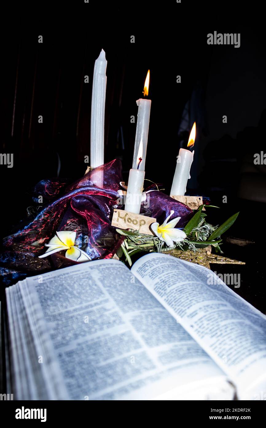 Open Bible With Candle The Open Bible, NKJV Thomas Nelson Bibles