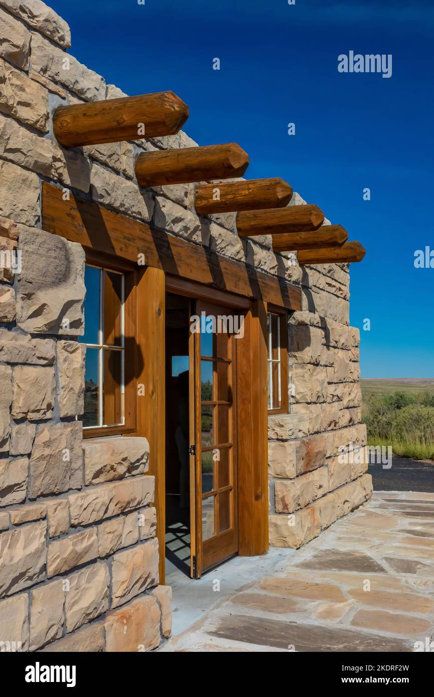 Historic building now used as interpretive center at Puerco Pueblo ite ...