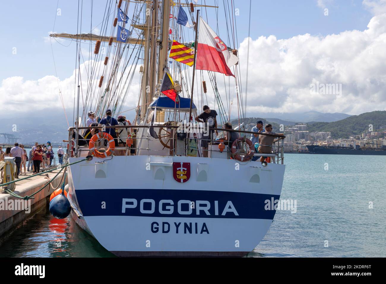 GENOA, ITALY JUNE, 25, 2022 - The Poland Ship Pogoria Gdynia moored in ...