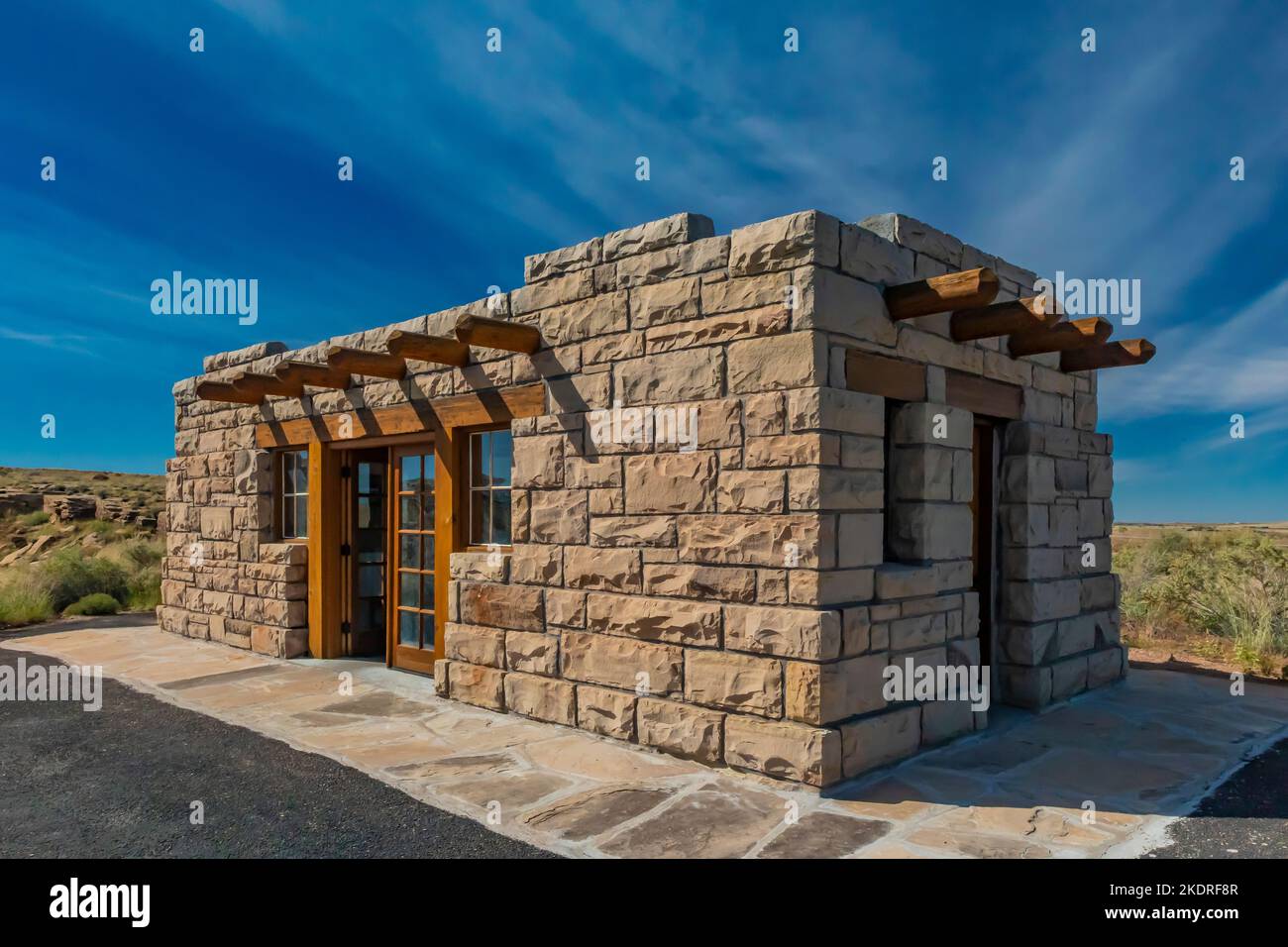 Historic building now used as interpretive center at Puerco Pueblo ite ...