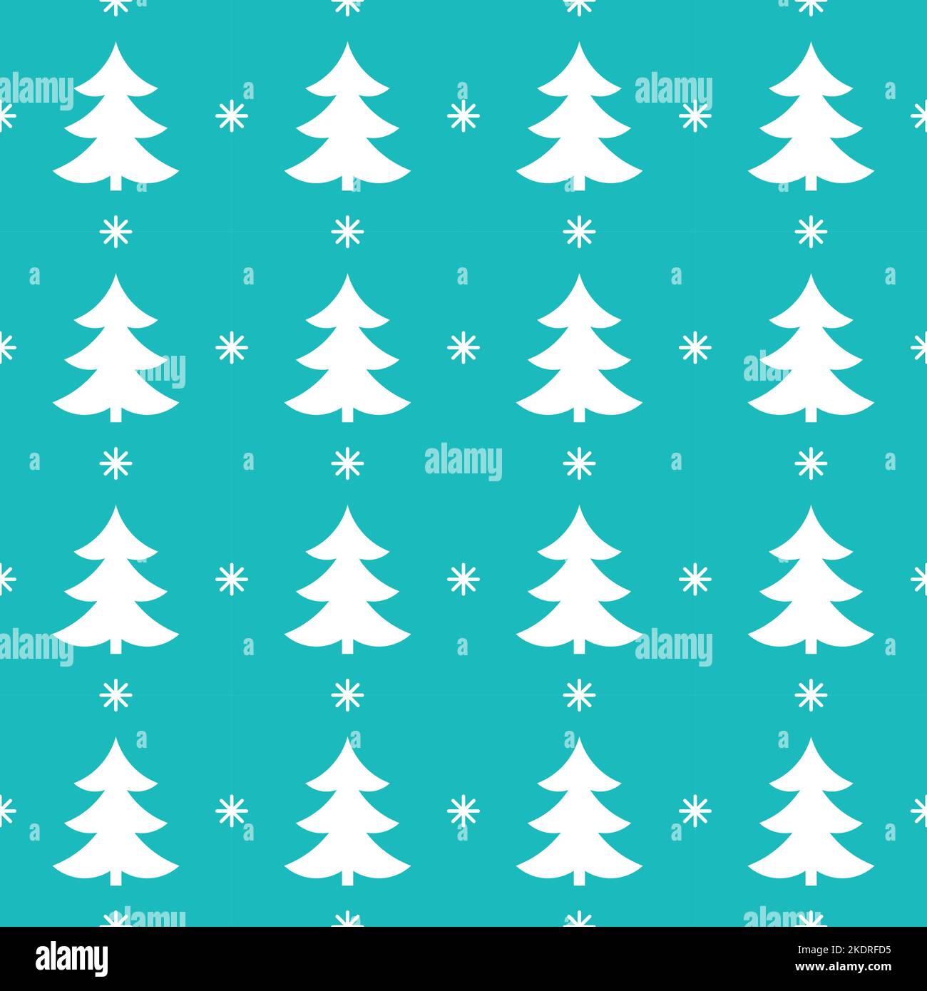 Christmas trees winter white pattern on blue background. Vector ...