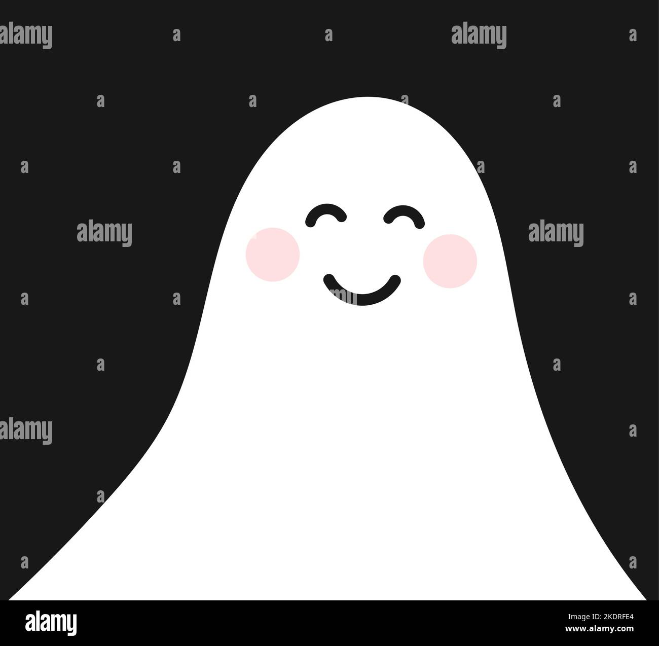 Cute happy ghost character portrait. Halloween party vector ...