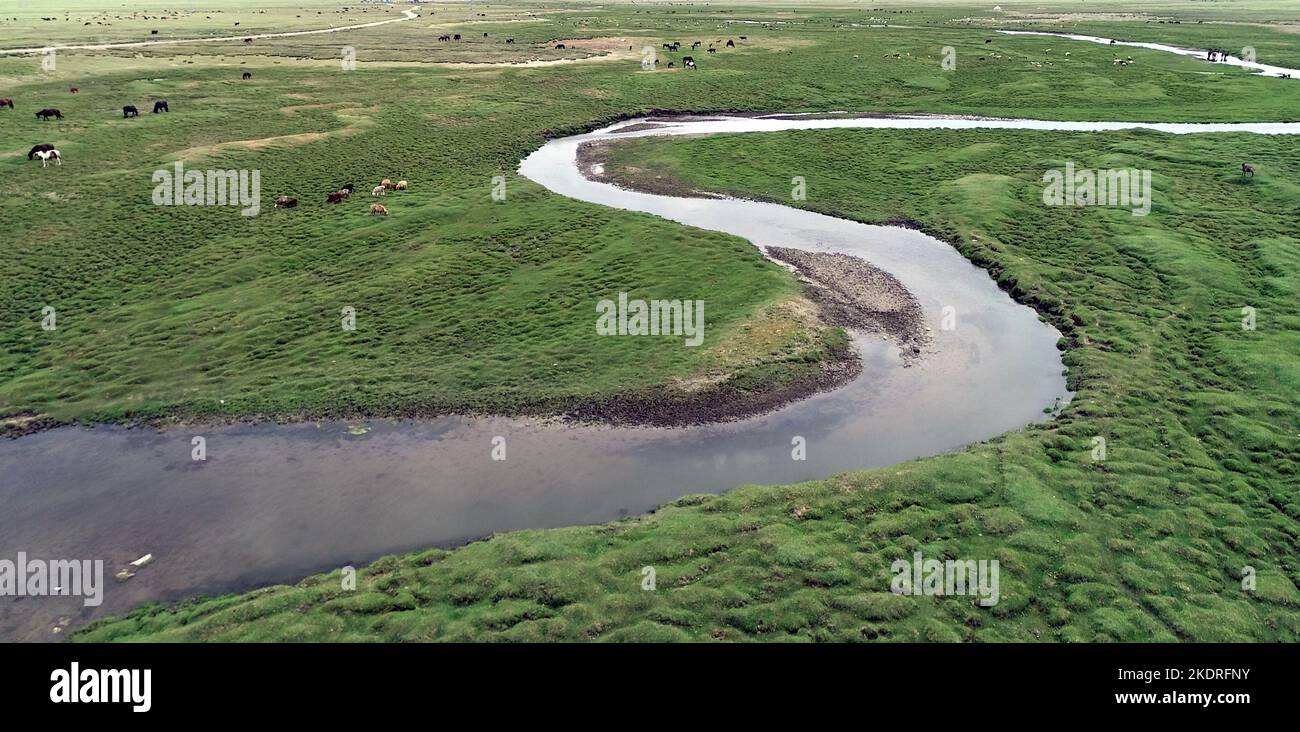 Xinjiang barkol: meander of the grasslands Stock Photo - Alamy