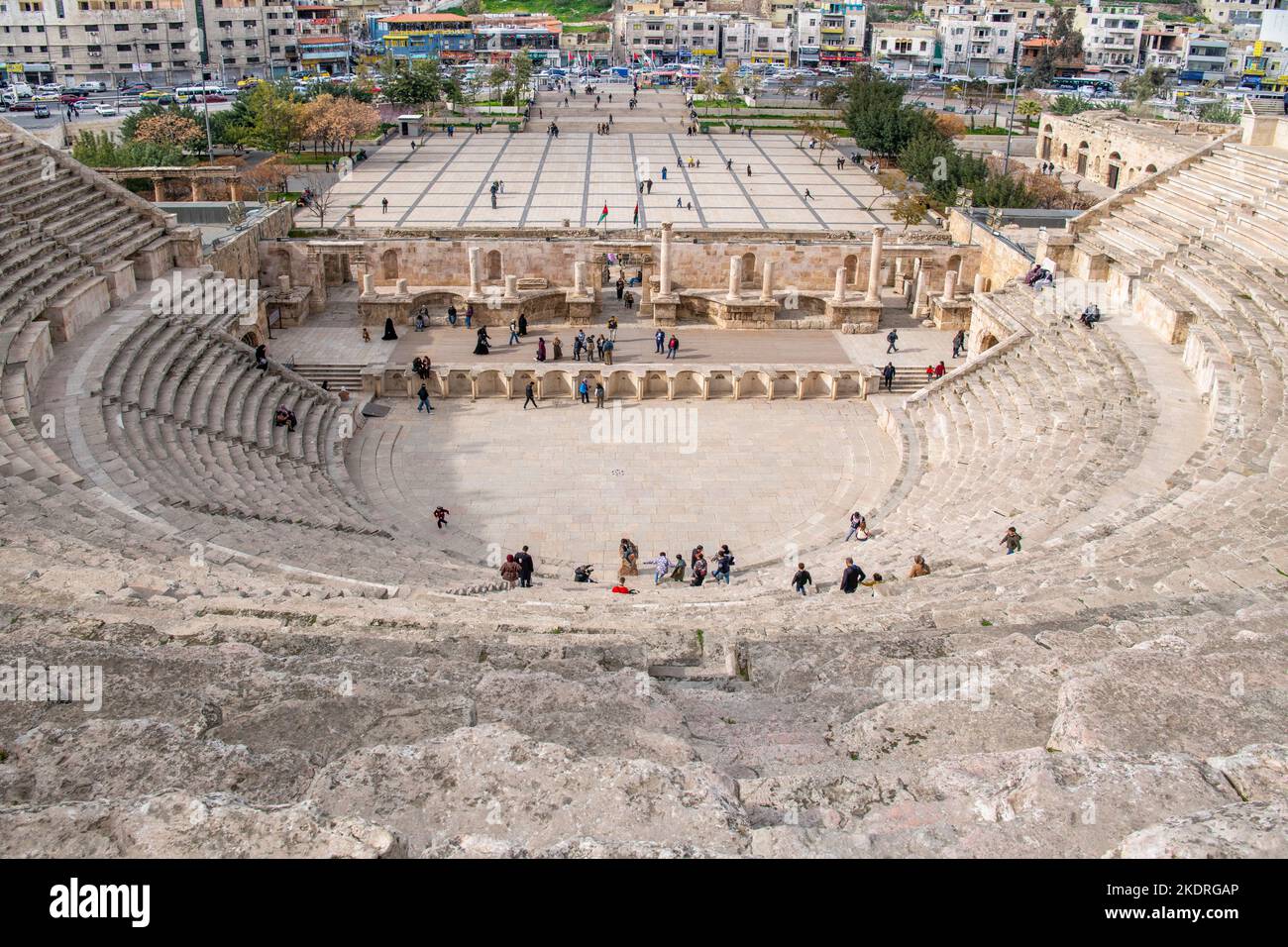 Roman Theatre and Forum Amman Jordan Stock Photo - Alamy