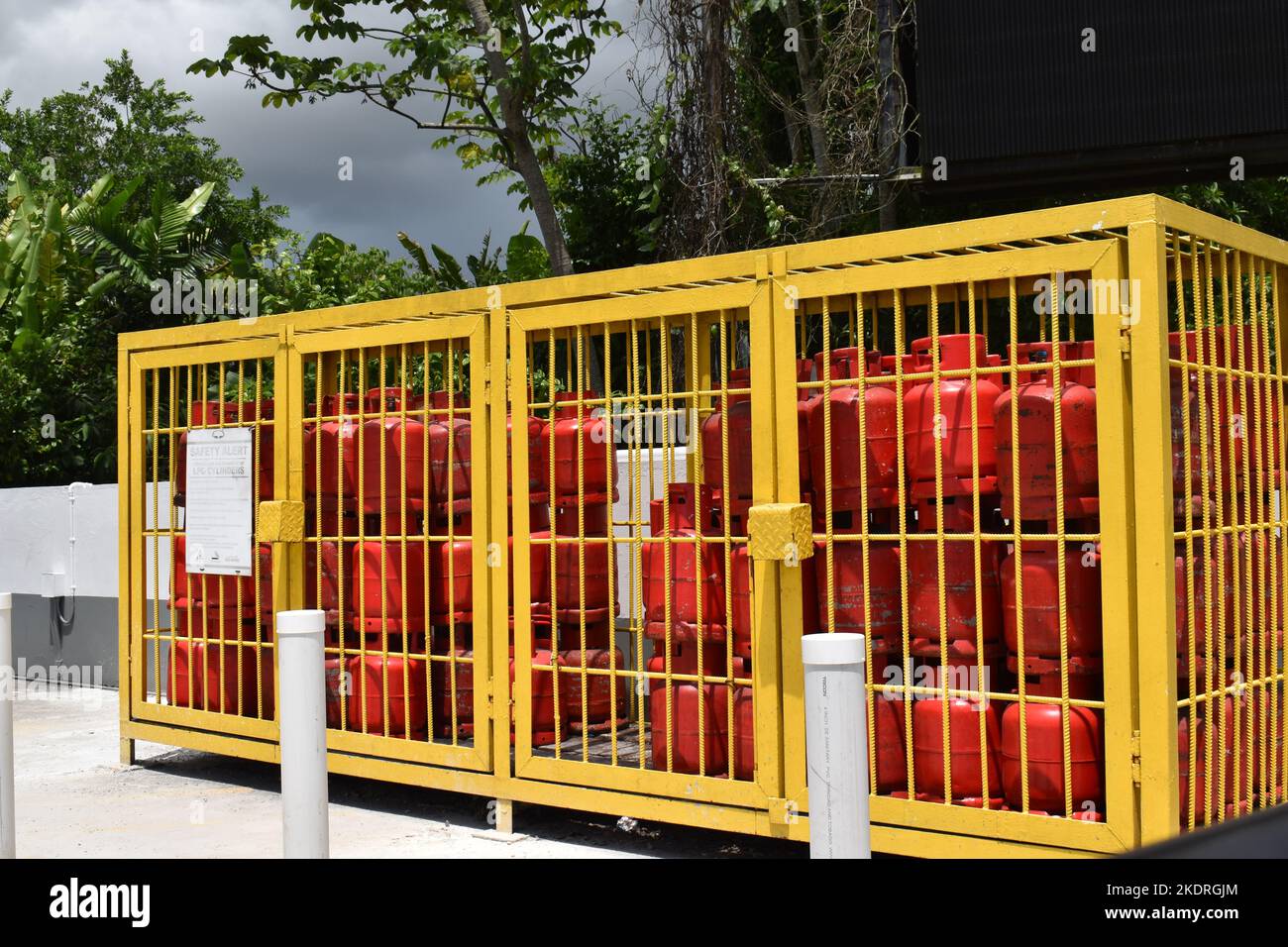 Piarco, Trinidad and Tobago- October 2, 2022- Red Cylinders of ...