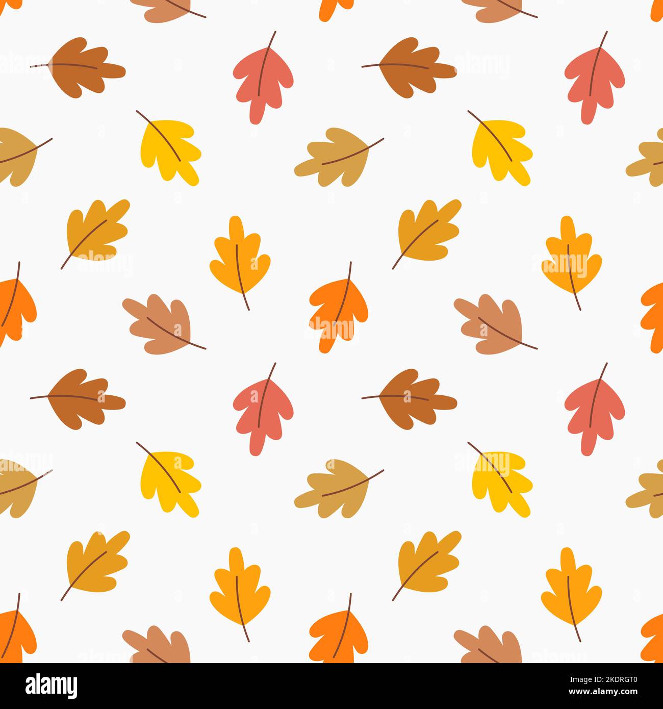 Autumn leaves seamless pattern. Oak tree leaves falling. Vector ...