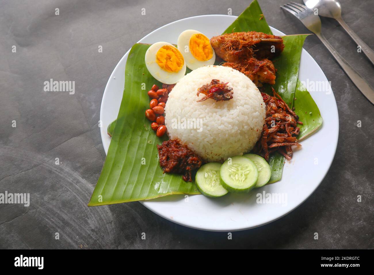 nasi lemak, is traditional malay made boiled eggs, beans, anchovies ...