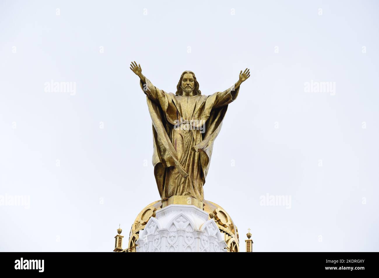 Close up of statue of Christ at the Edappally church, Kochi, Kerala ...