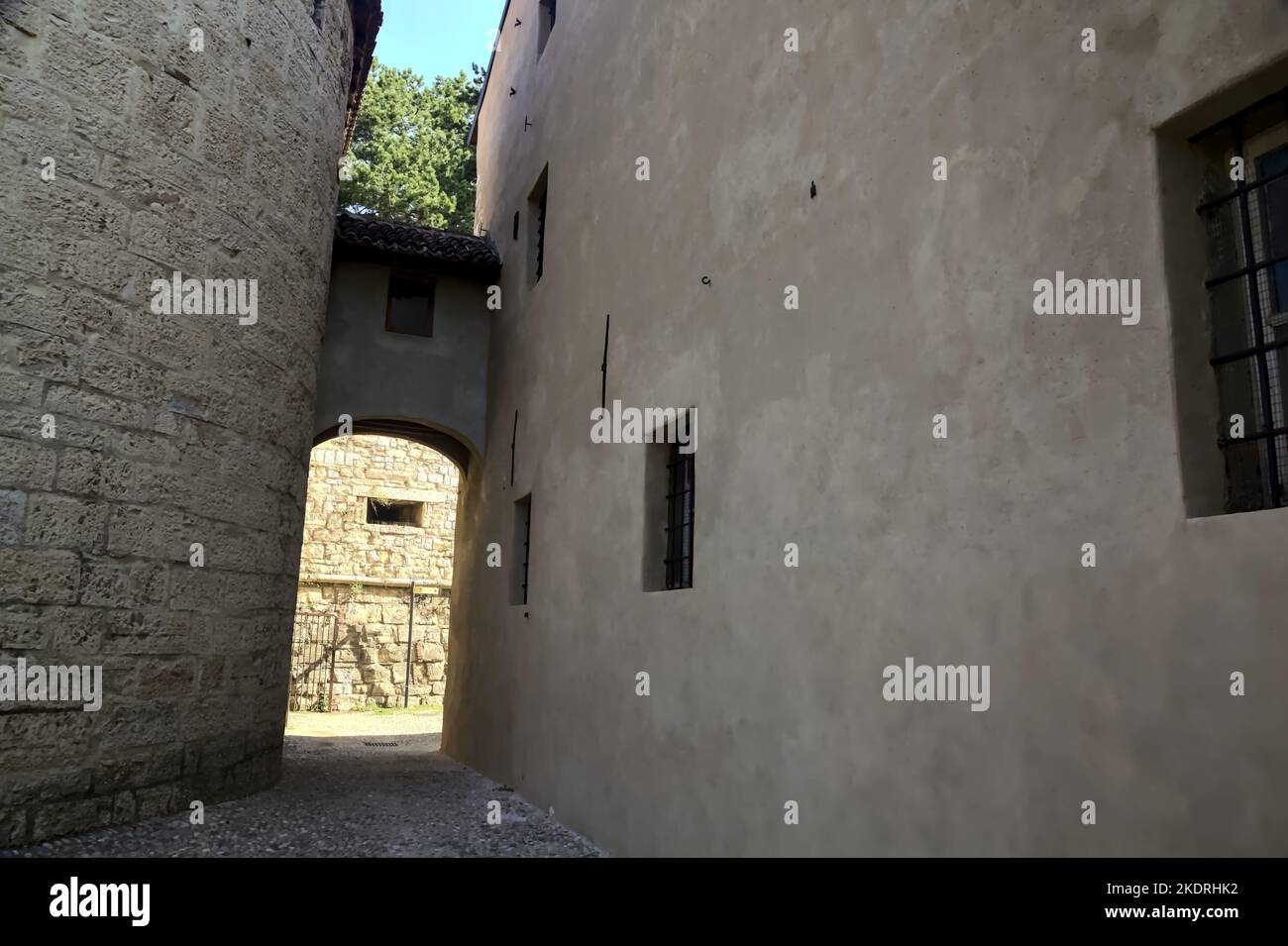 Passageway with an arch between two buildings in a castle Stock Photo ...