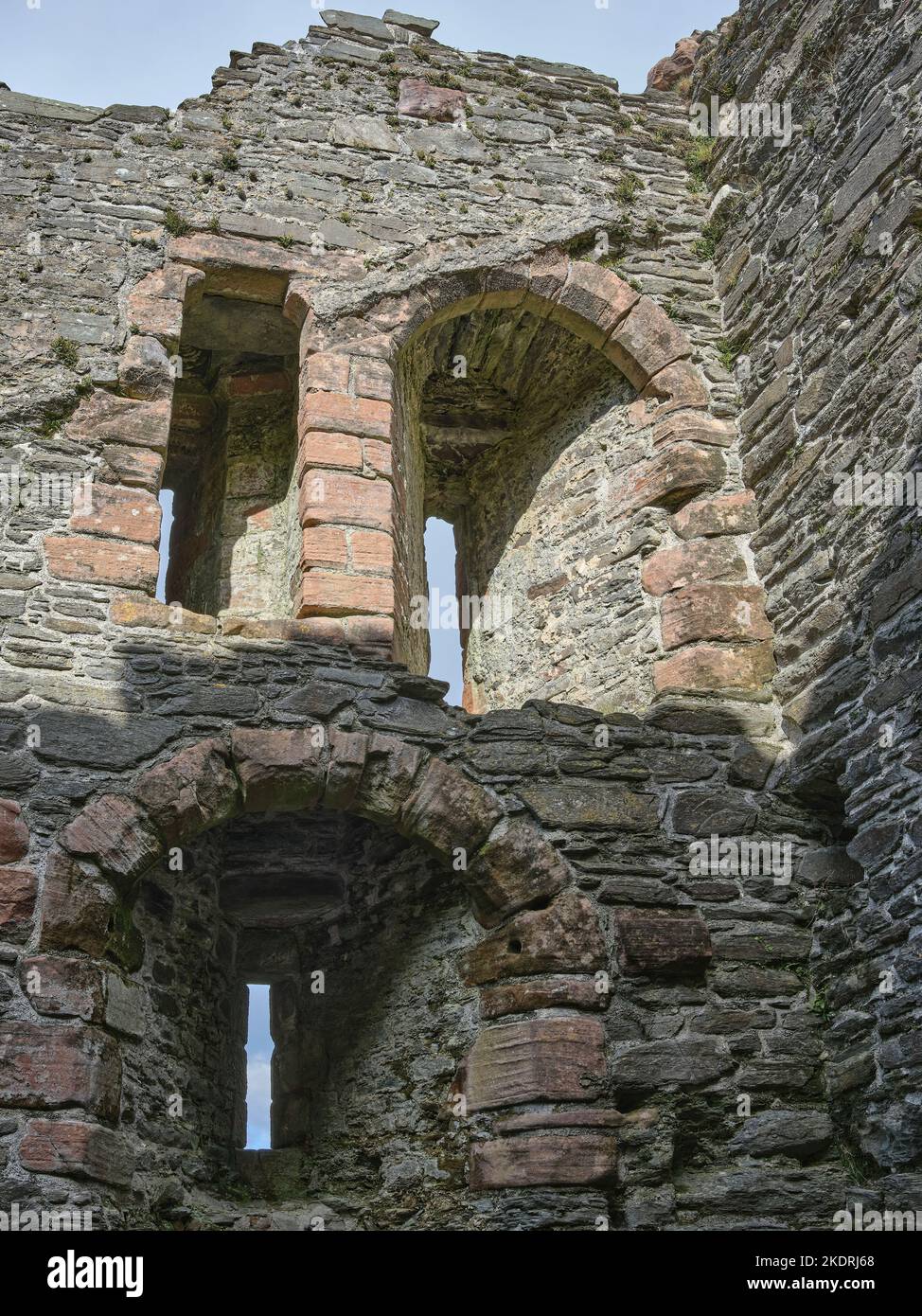 An interior view of a fine example of a medieval castle. Skipness ...