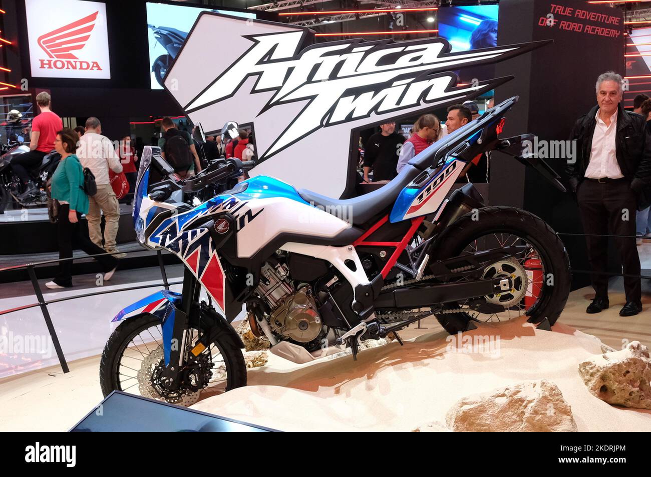 Milan, Italy, November 08, 2022, Honda Africa Twin enduro motorcycle ...