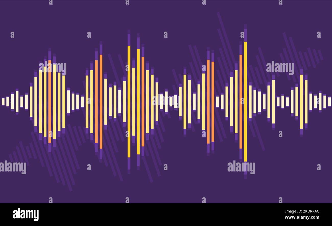 Sound waveform equalizer lines. Audio sound wave vector graphics Stock ...