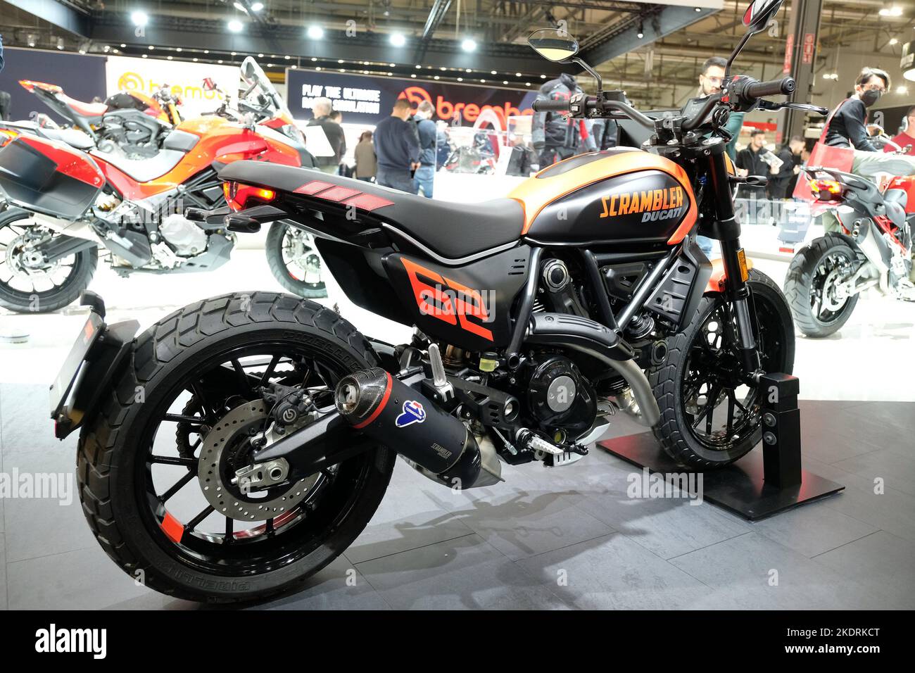 Milan, Italy, November 08, 2022, New Ducati Scrambler during the News EICMA - 2022 International ...