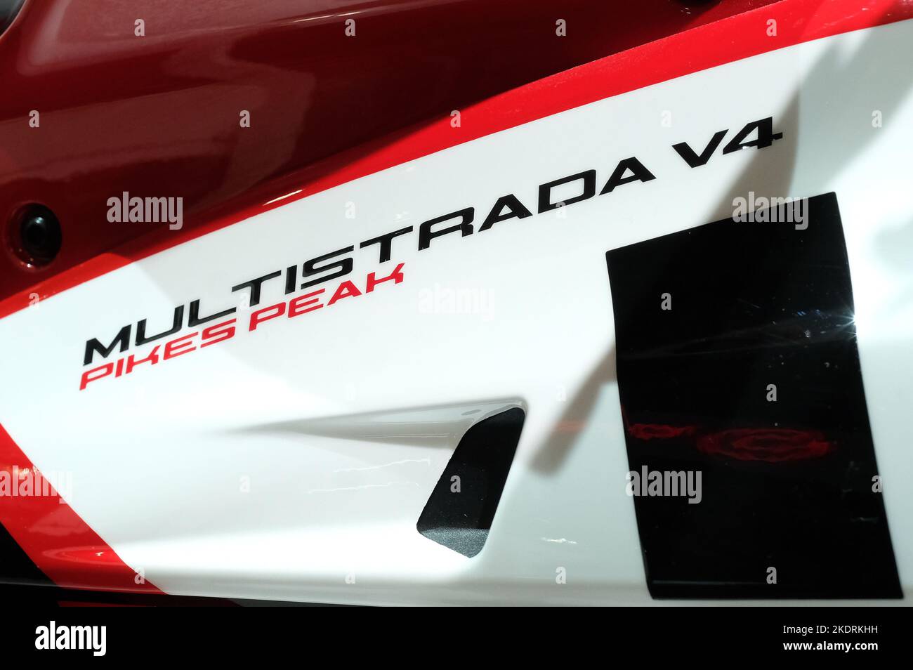 Milano, Italia. 8 Novembre 2022, Close-up of Ducati Multistrada V4 ...