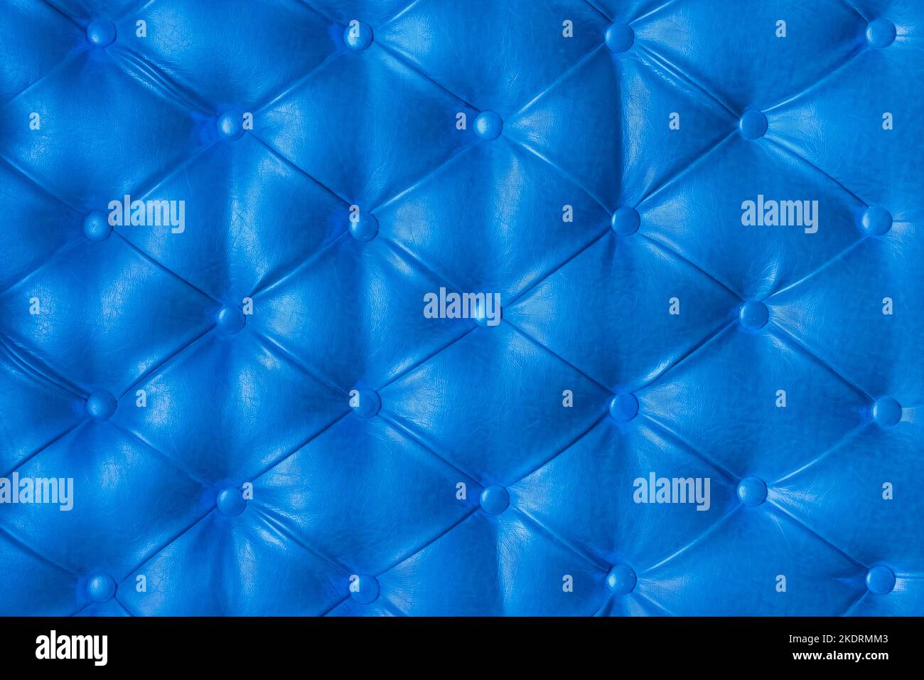 Blue leather upholstery sofa pattern button design furniture style ...