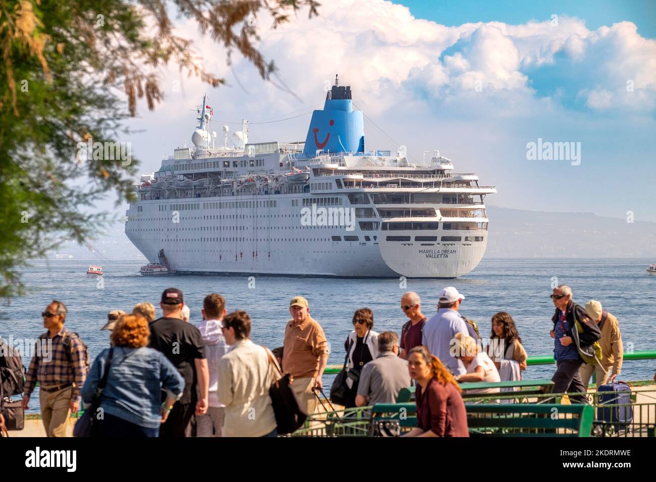 Cruise ship Marella Dream in harbour at Sorrento with holidaymakers ...