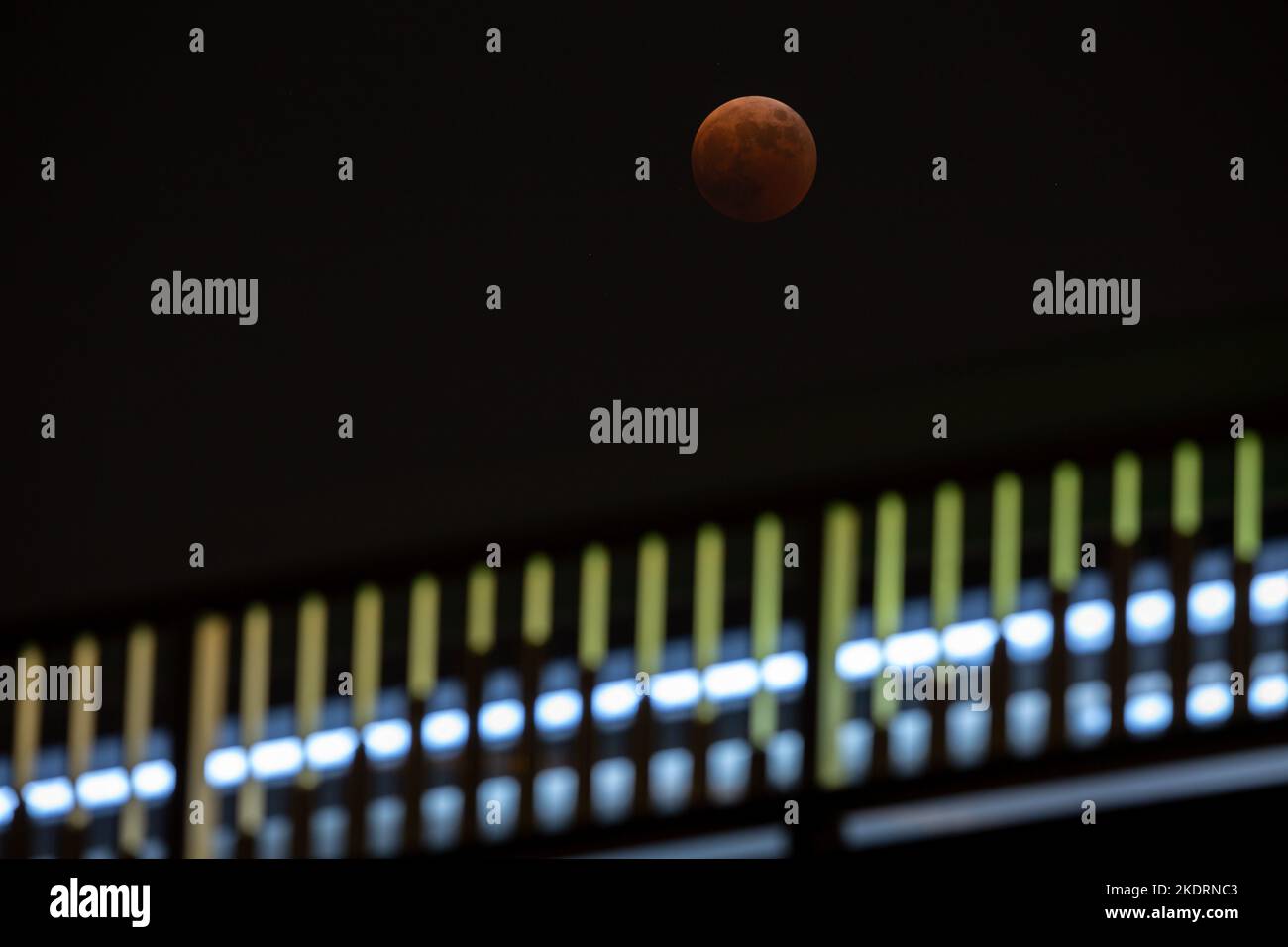 Seoul, South Korea. 8th Nov, 2022. The moon is seen during a total lunar eclipse in Seoul, South ...