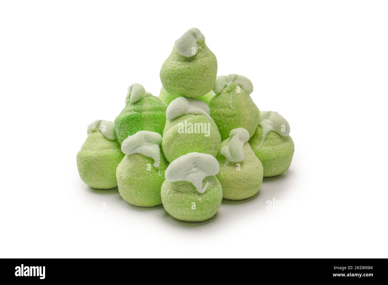 Green marshmallow candy isolated on a white background Stock Photo - Alamy