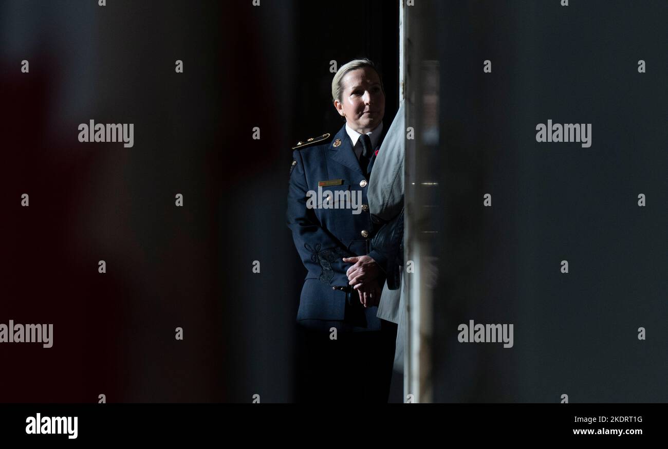 Ontario Provincial Police Superintendent Dana Earley waits to appear at ...