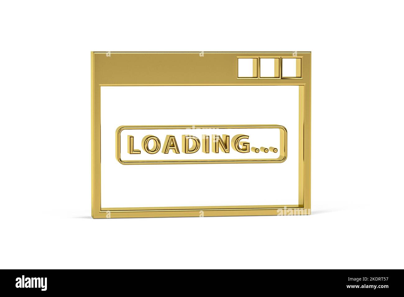 Golden 3d loading icon isolated on white background - 3d render Stock ...