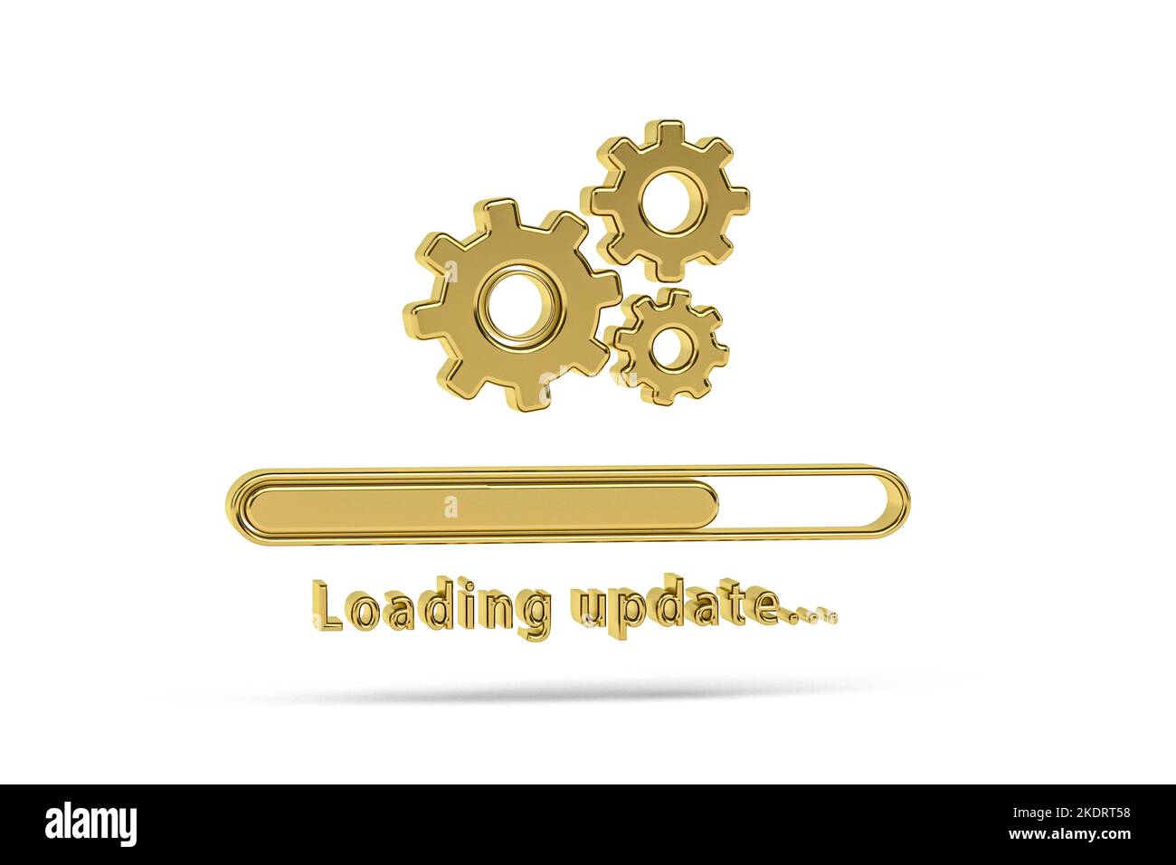 Golden 3d loading icon isolated on white background - 3d render Stock ...