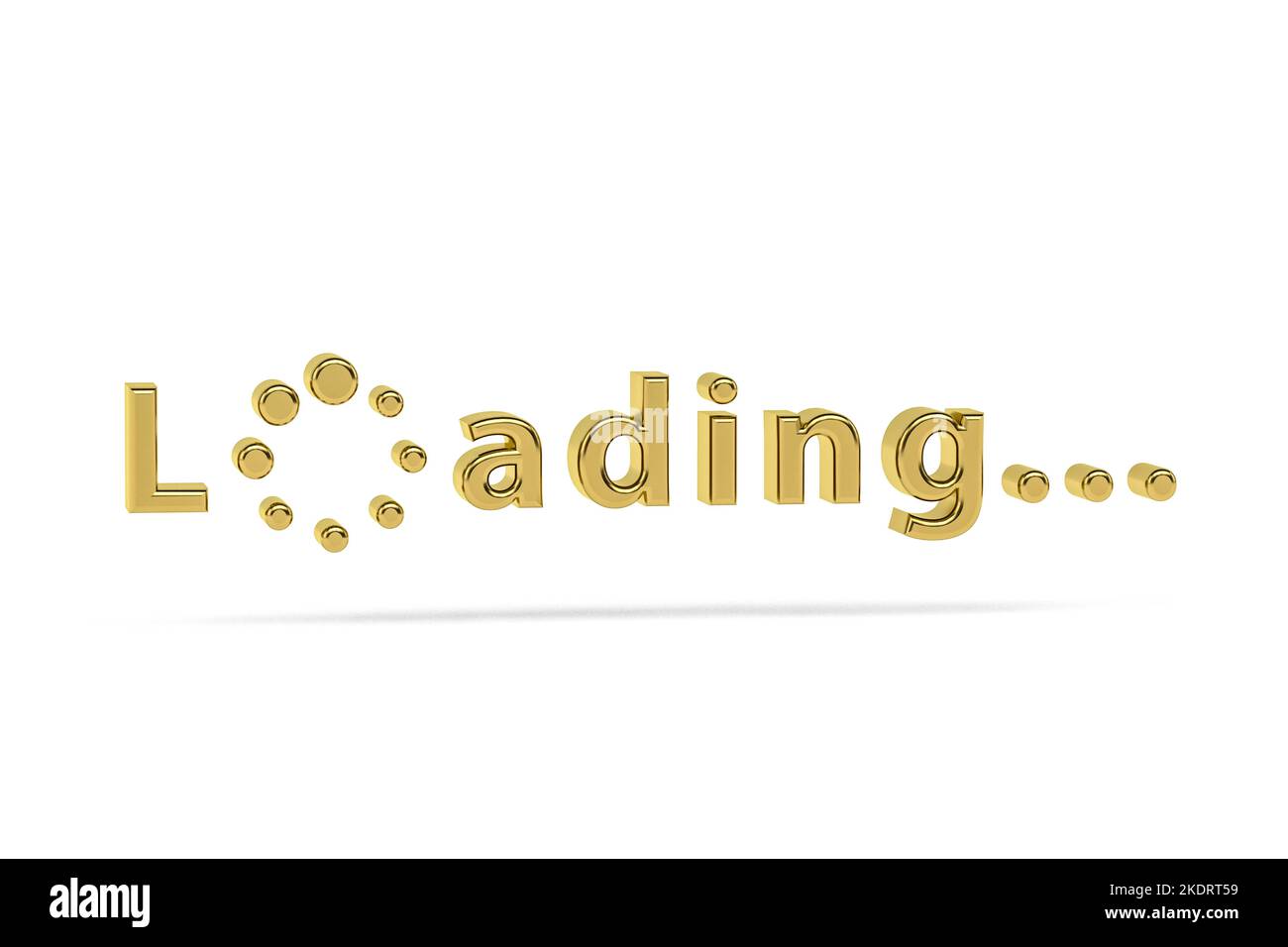 Golden 3d loading icon isolated on white background - 3d render Stock ...