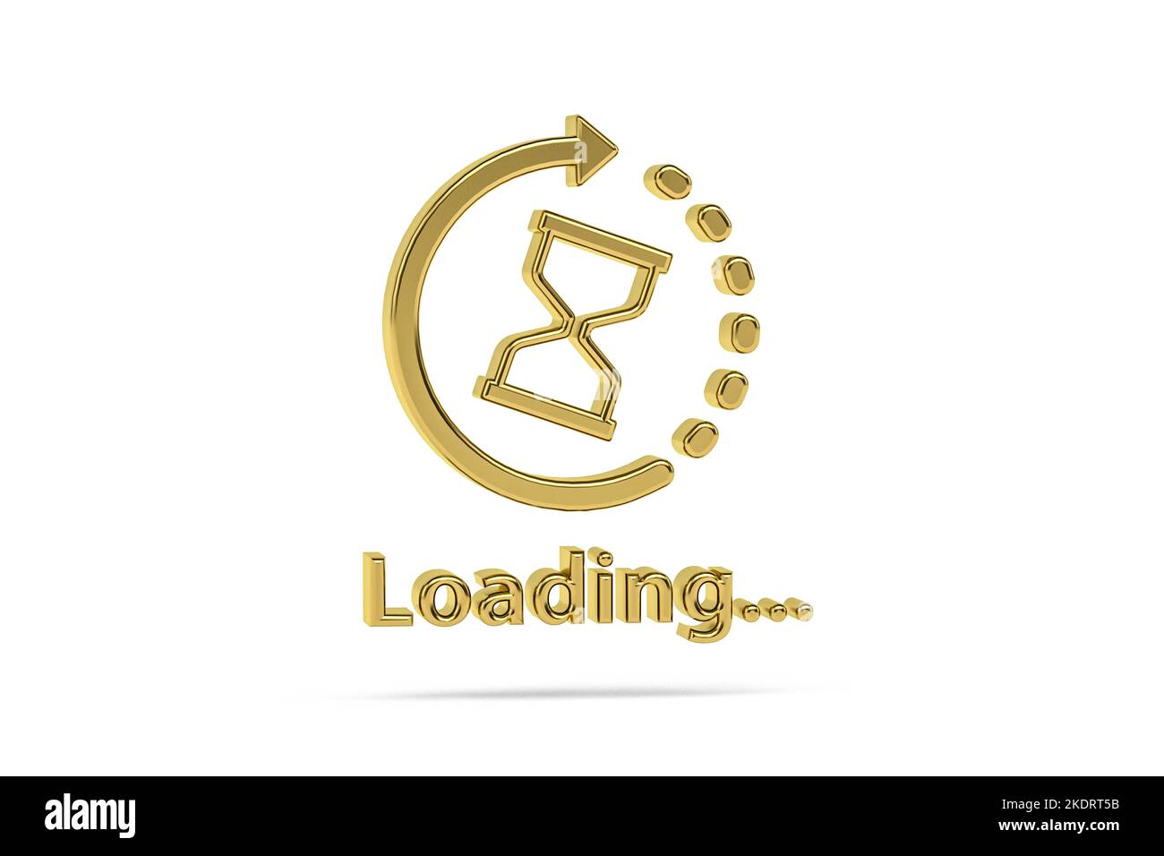 Golden 3d loading icon isolated on white background - 3d render Stock ...