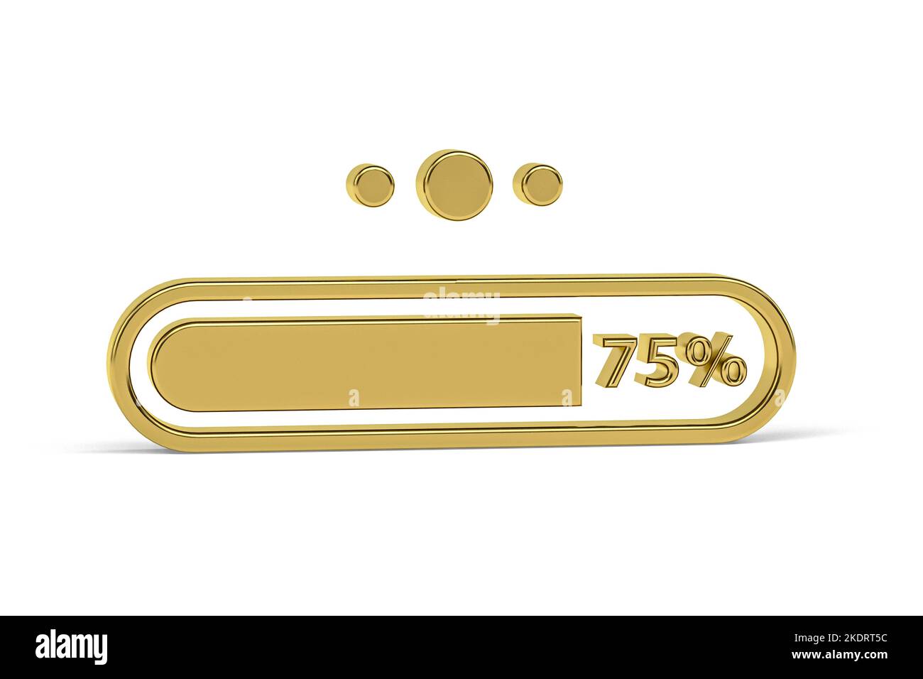 Golden 3d loading icon isolated on white background - 3d render Stock ...