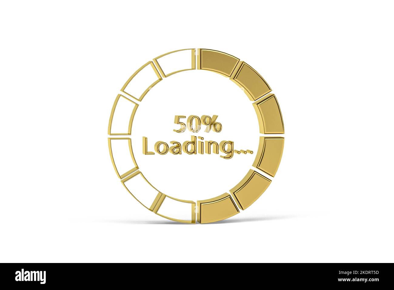 Golden 3d loading icon isolated on white background - 3d render Stock ...