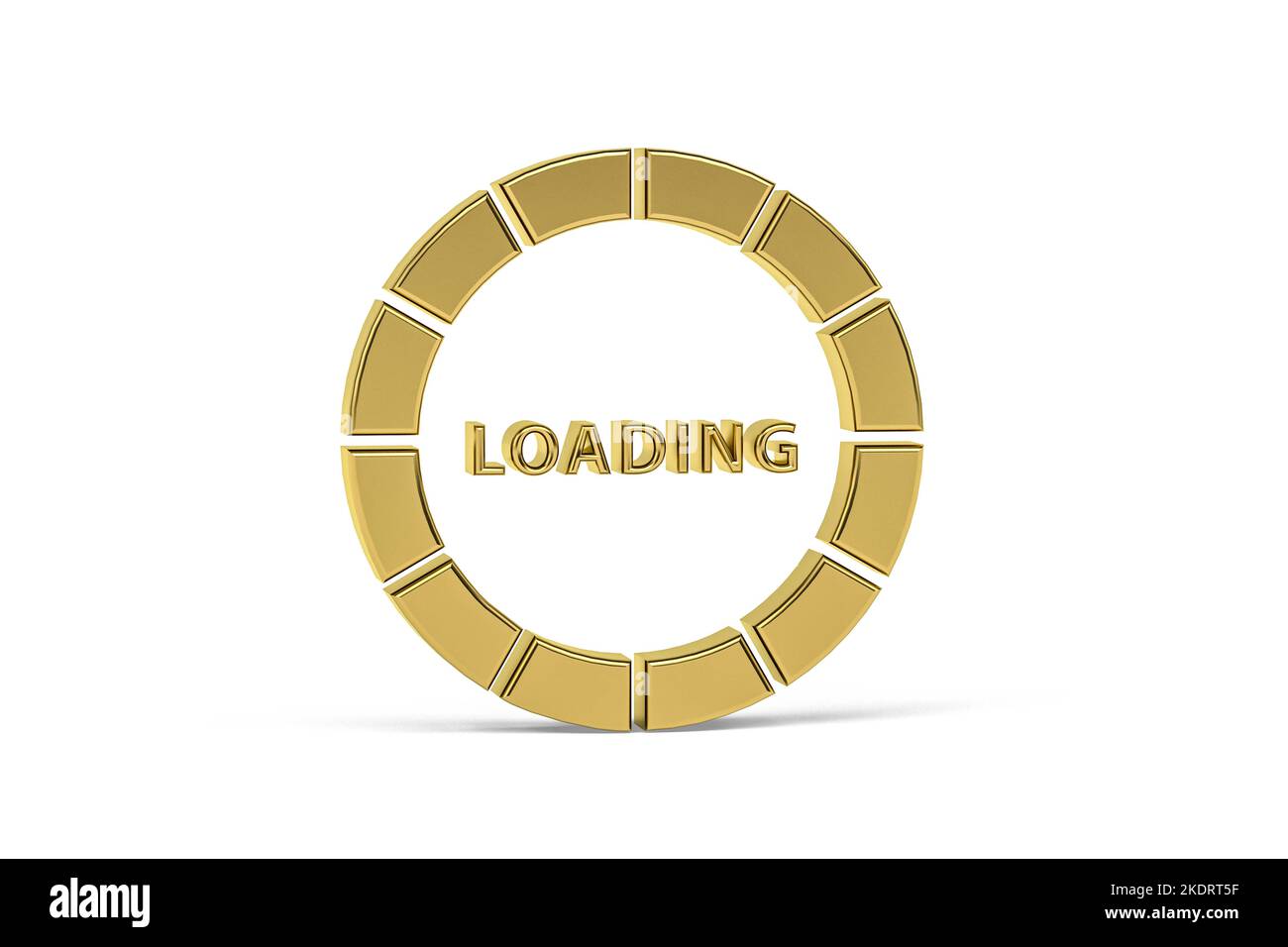 Golden 3d loading icon isolated on white background - 3d render Stock ...