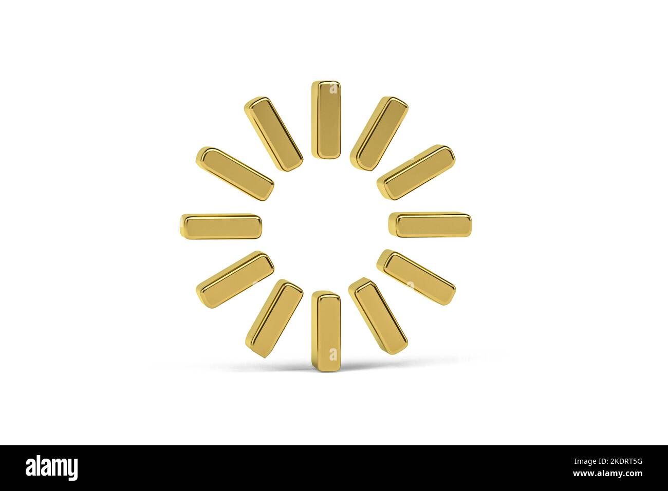 Golden 3d loading icon isolated on white background - 3d render Stock ...