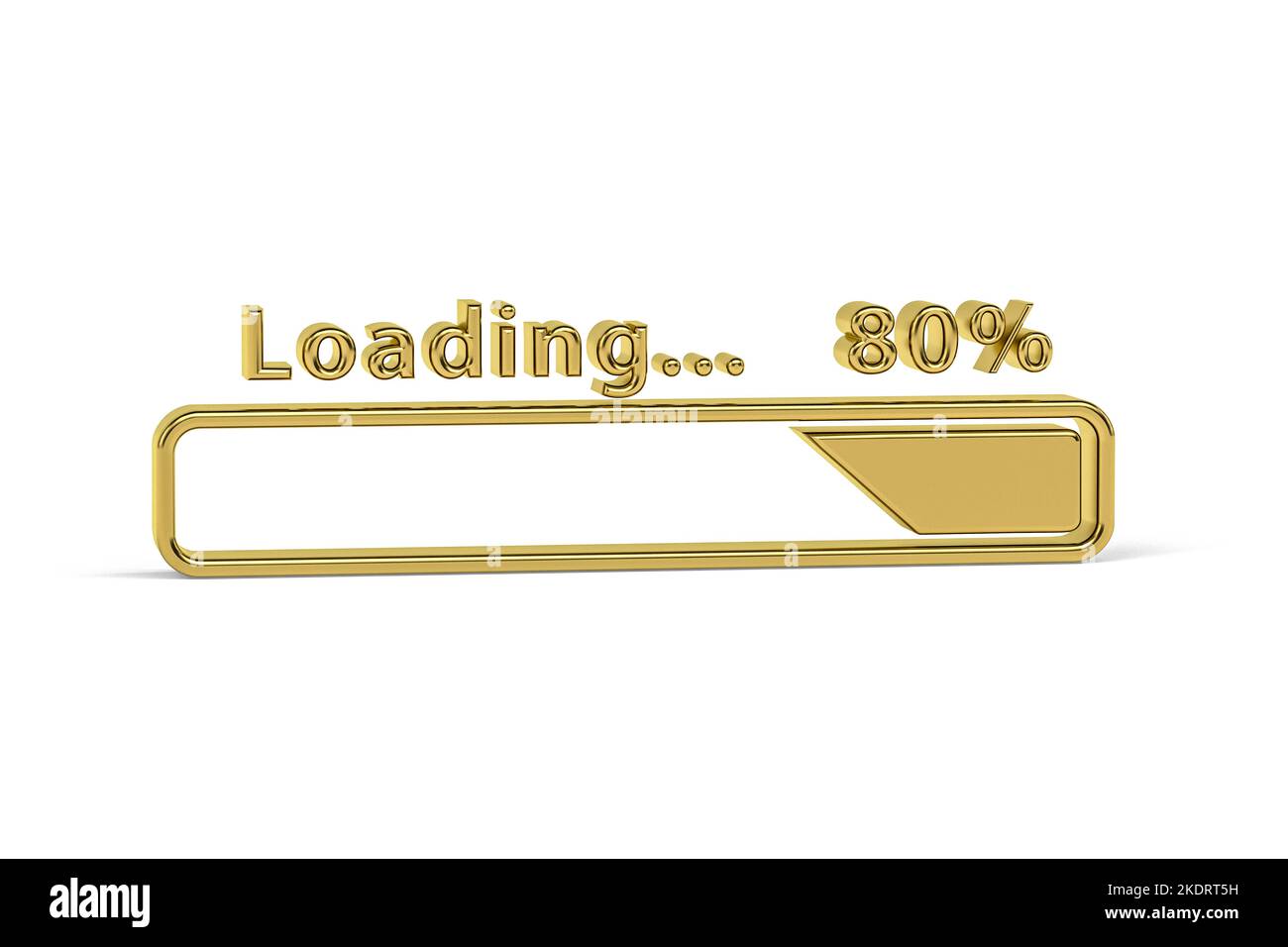 Golden 3d loading icon isolated on white background - 3d render Stock ...