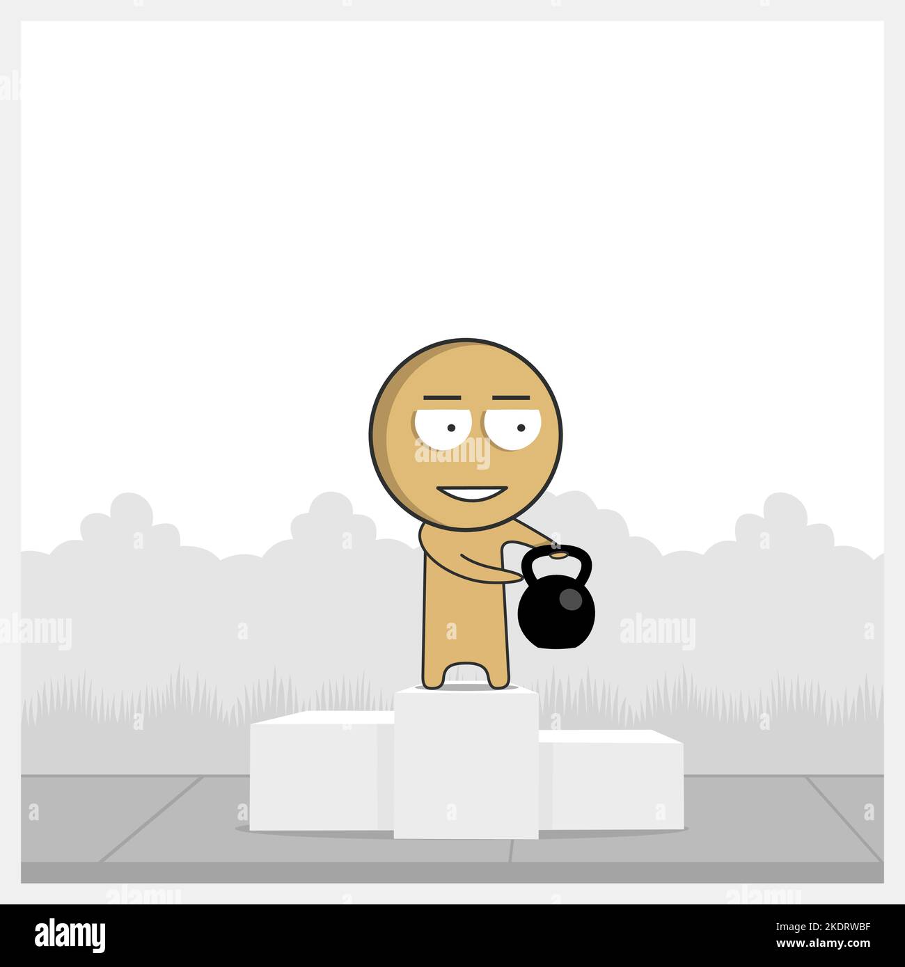Man on a pedestal with a kettlebell Stock Vector Image & Art - Alamy