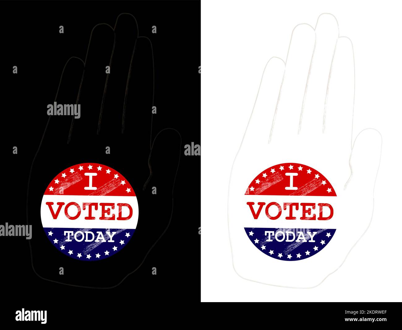 I voted sticker black Stock Vector Images - Alamy