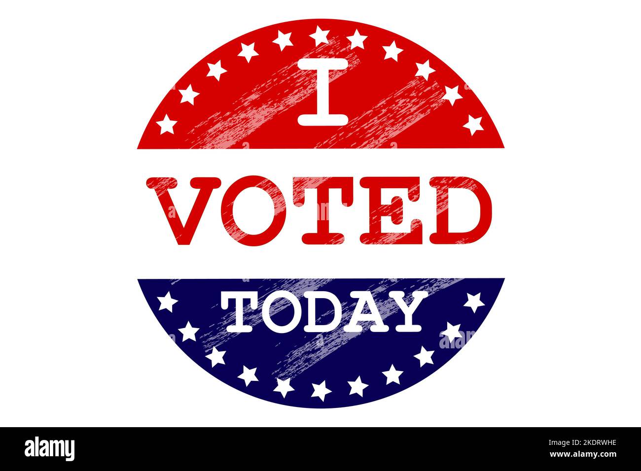 Sticker with the inscription I voted today in grunge style close-up on ...