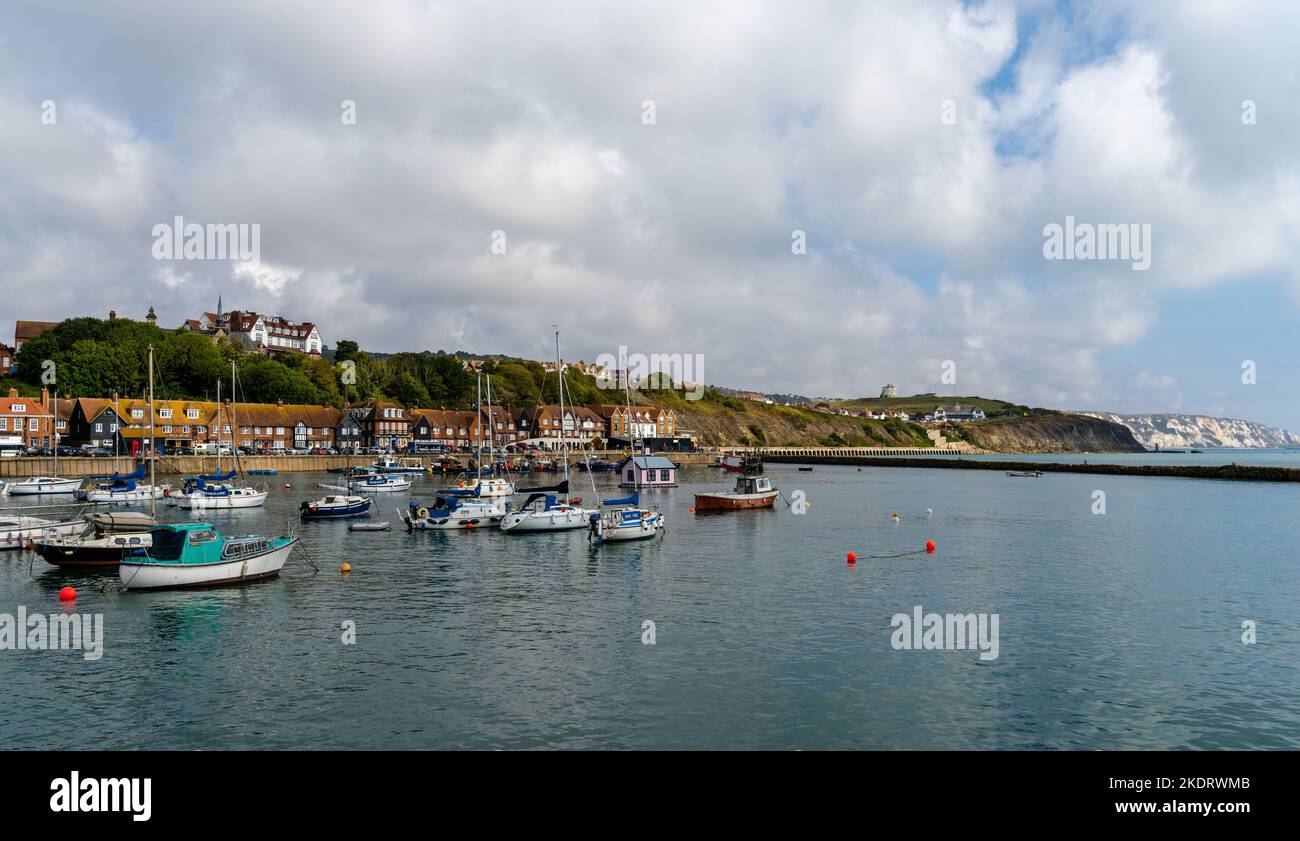 Folkestone, United Kingdom - 11 September, 2022: panorama view of the ... Folkestone, United Kingdom - 11 September, 2022: panorama view of the ...