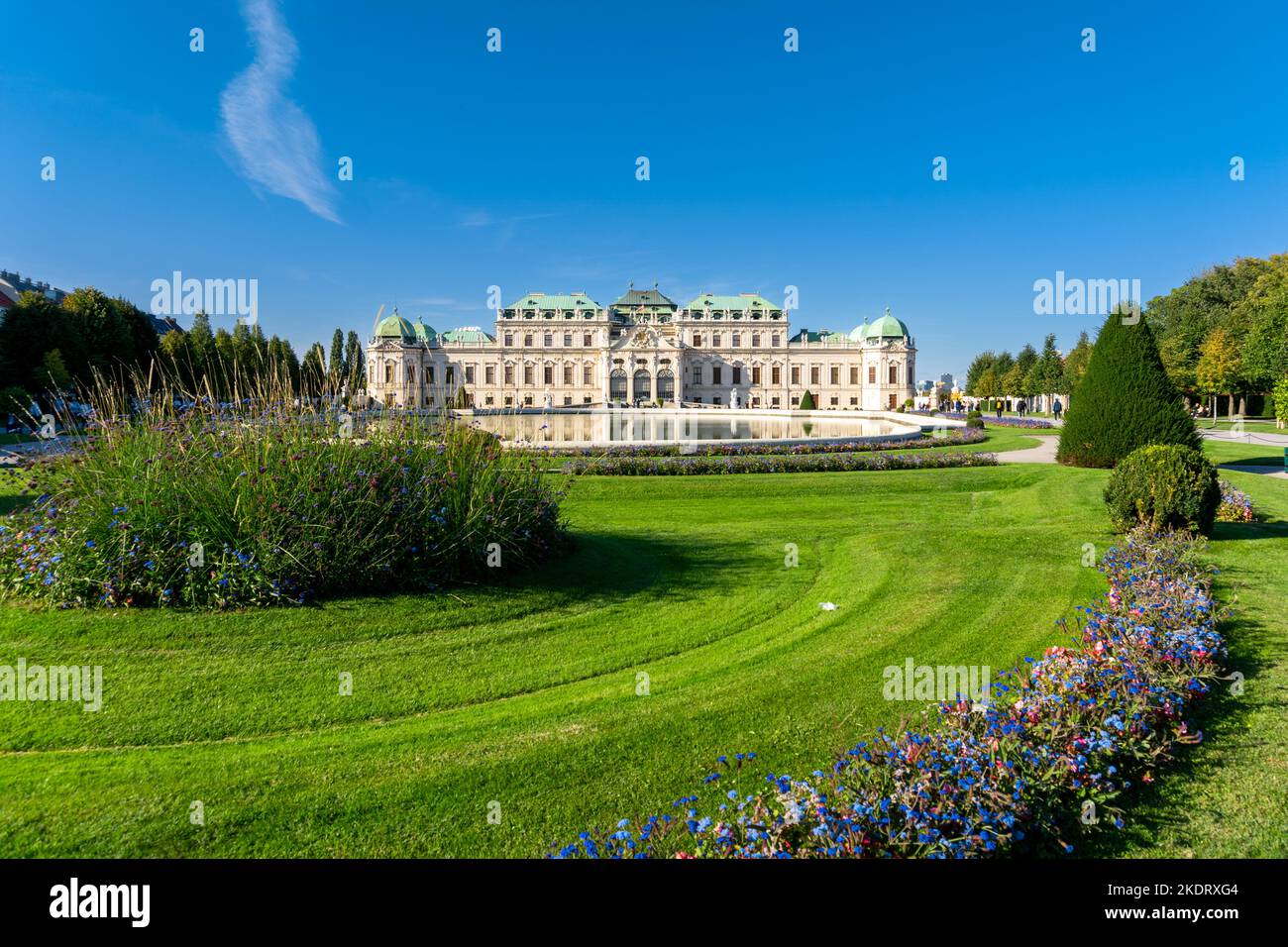 Vienna, Austria - 22 September, 2022: view of the gardens and the Upper ...