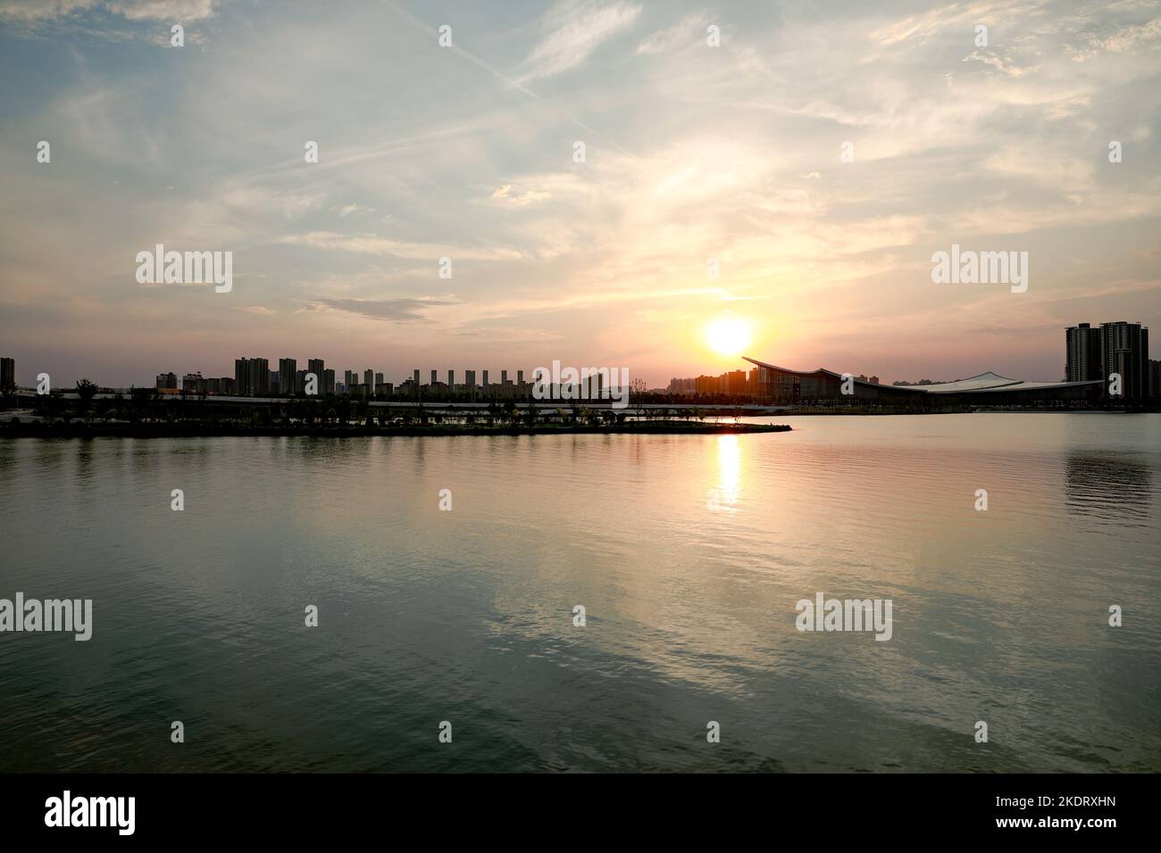 Xi'an Olympic Sports Center and scenery of Bahe River Stock Photo - Alamy