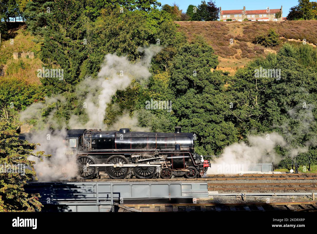Preserved BR Standard class 5MT No 73156 at Goathland station, North ...