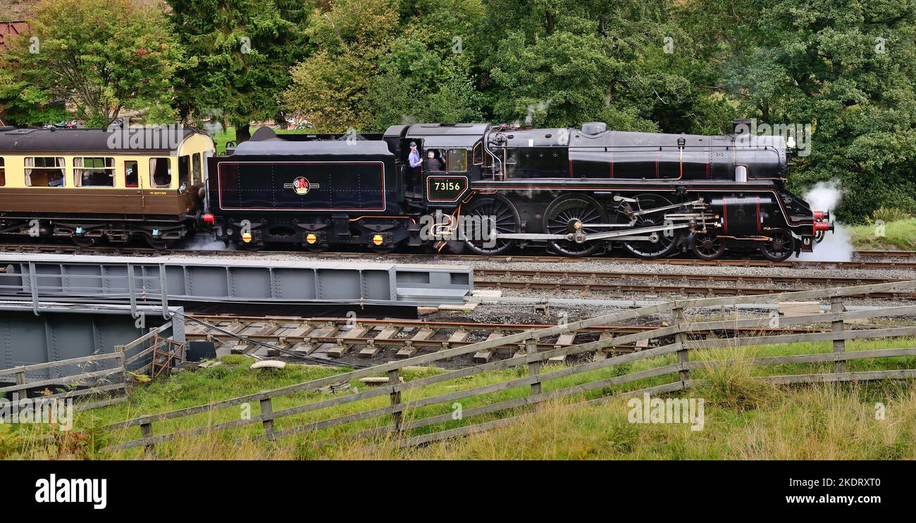 Preserved BR Standard class 5MT No 73156 at Goathland station, North ...