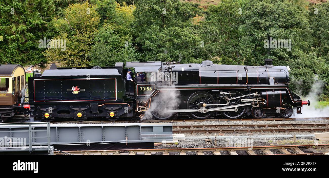 Preserved BR Standard class 5MT No 73156 at Goathland station, North ...