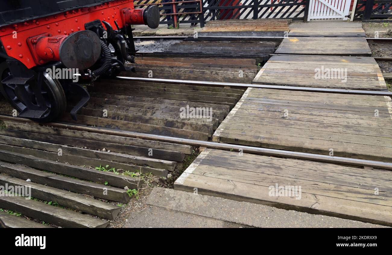 Foot crossing at Goathland station, North Yorkshire Moors Railway, and ...