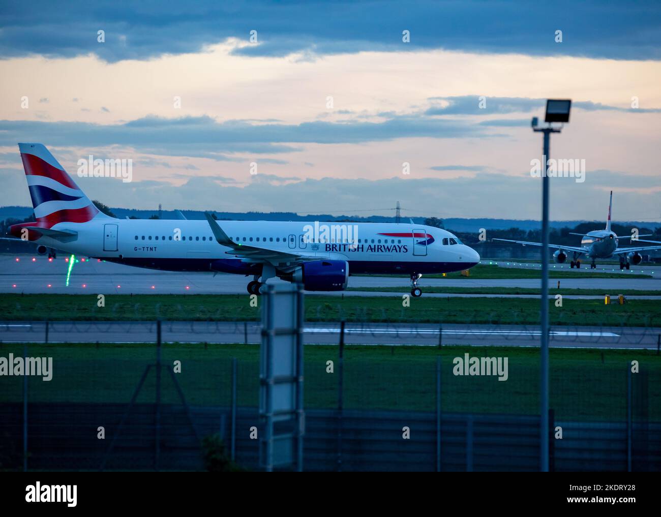 British Airways Aeroplane taxis at London Heathrow Airport, UK Stock ...