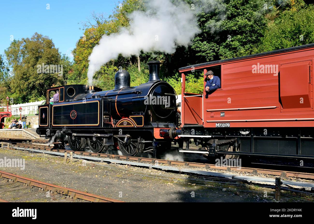 Taff Vale Railway O2 class 0-6-2T locomotive No 85 at Goathland station ...