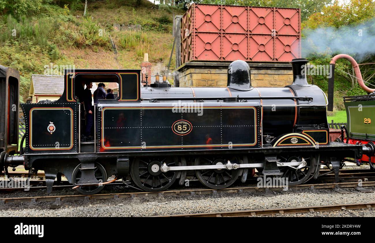 Taff Vale Railway O2 class 0-6-2T locomotive No 85 at Goathland station ...