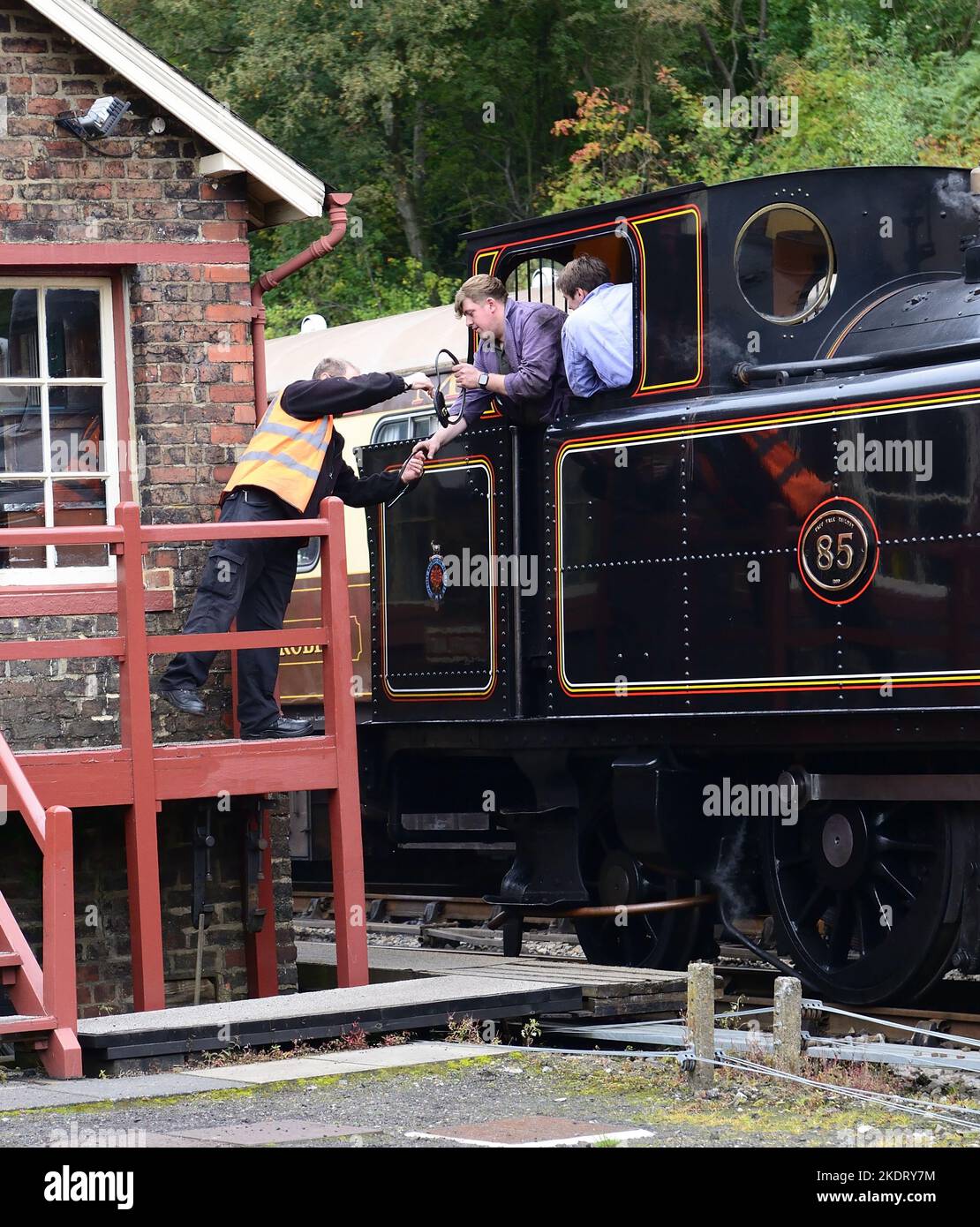 Taff Vale Railway O2 class 0-6-2T locomotive No 85 at Goathland station ...
