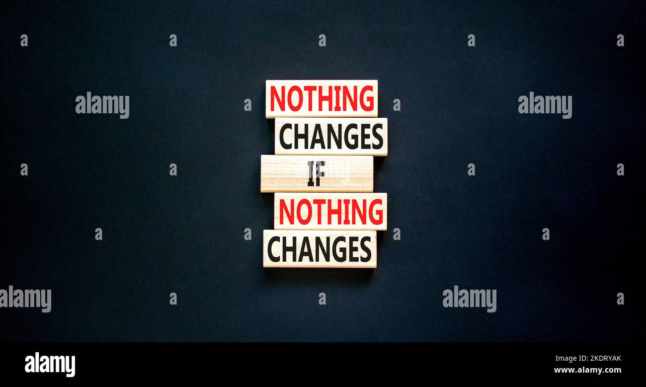 Nothing change symbol. Concept words Nothing changes if nothing changes ...