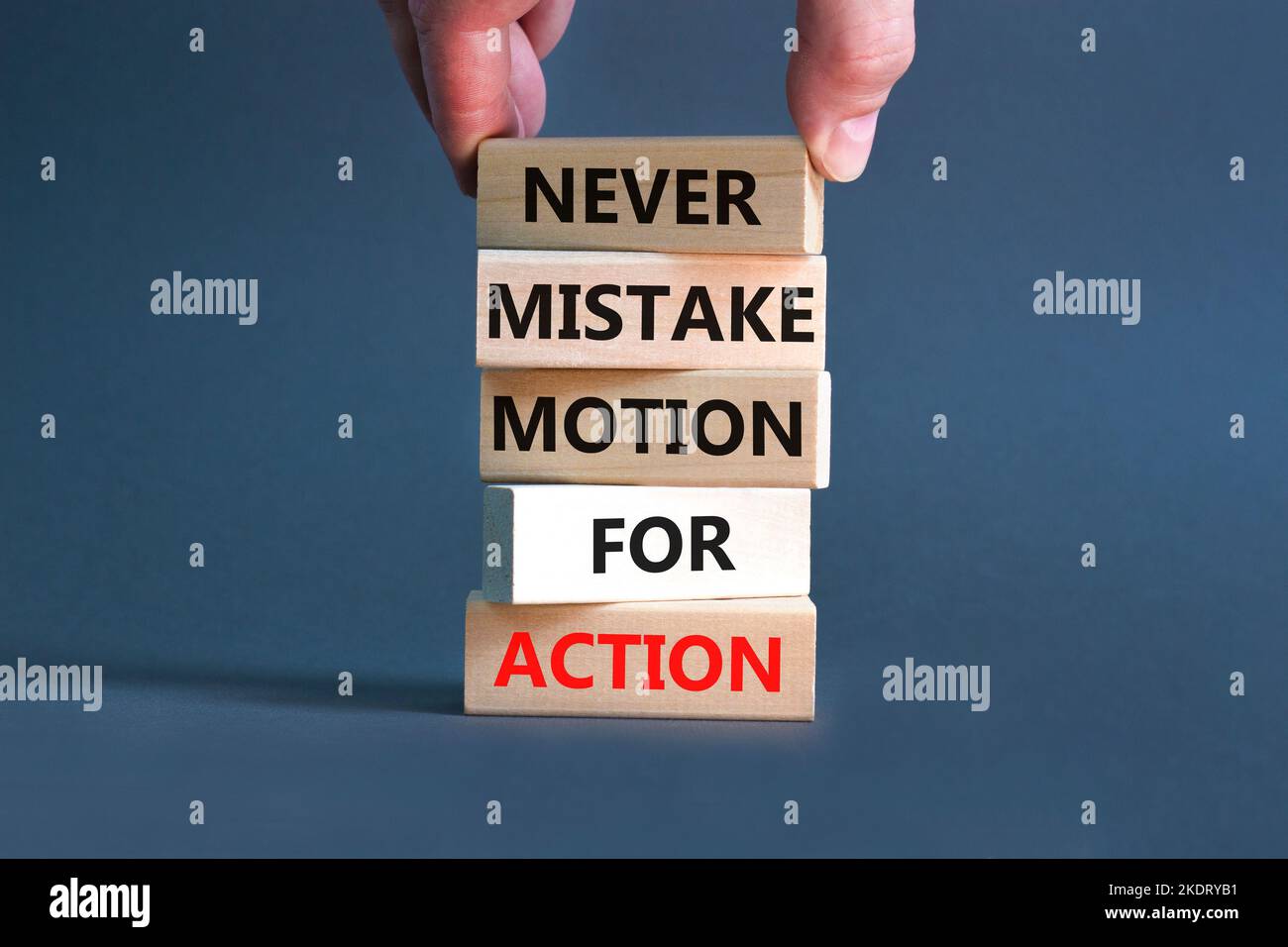 Mistake or action symbol. Concept words Never mistake motion for action ...